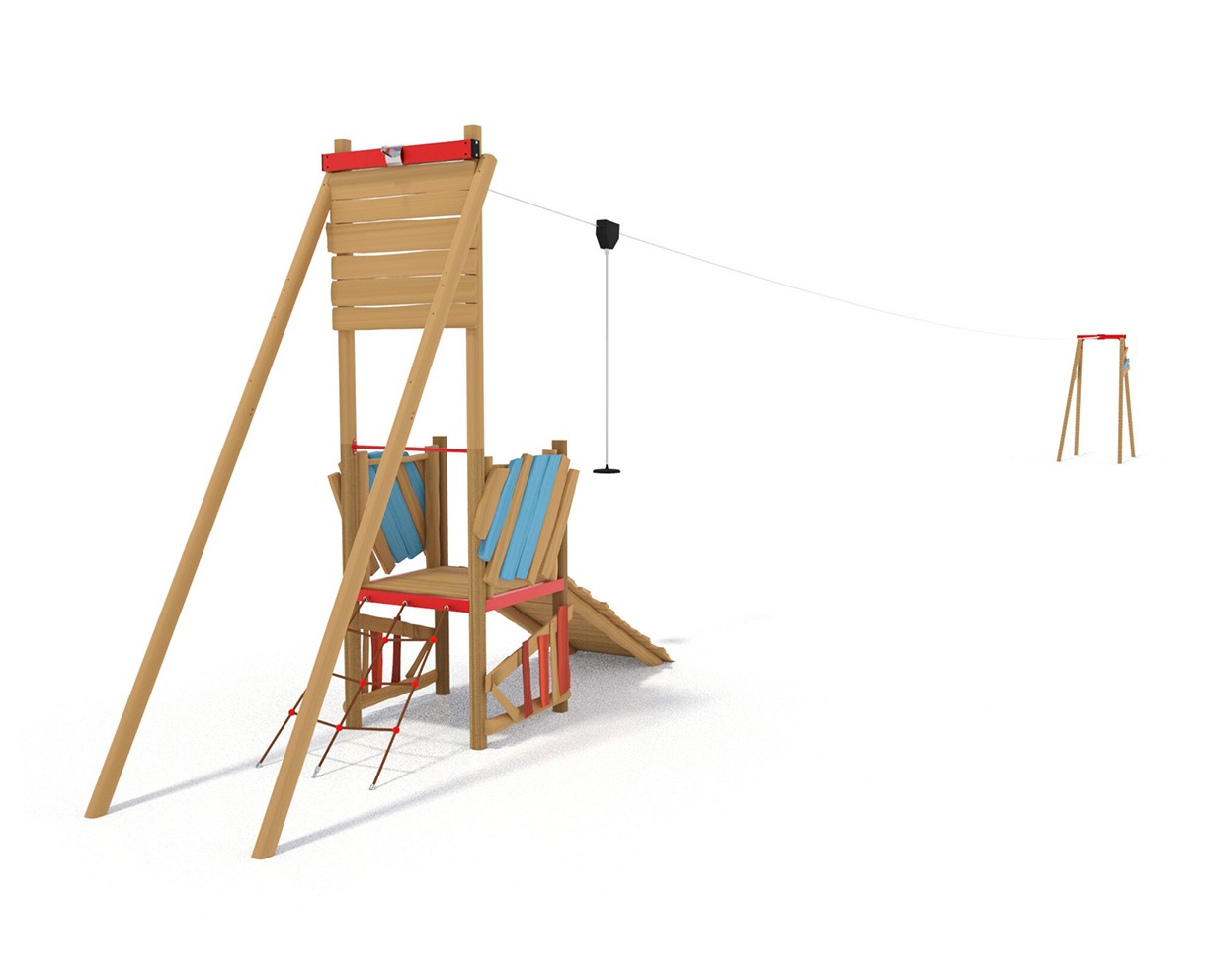 TELEFERICA PRIMITIV, attrezzatura ludica,teleferica,legno...